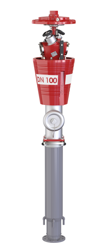 Hawle R1-Fallmantel-Hydrant DN 100 aus nichtrostendem Stahl mit ...