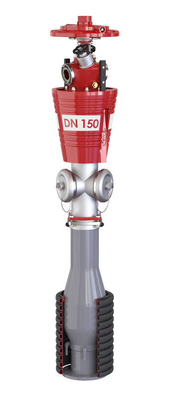Hawle R1-Fallmantel-Hydrant DN 150 aus nichtrostendem Stahl mit ...